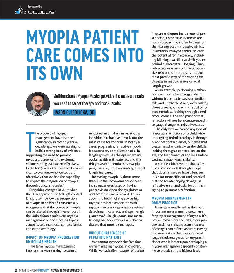 Myopia Patient Care Comes Into Its Own - Modern Optometry