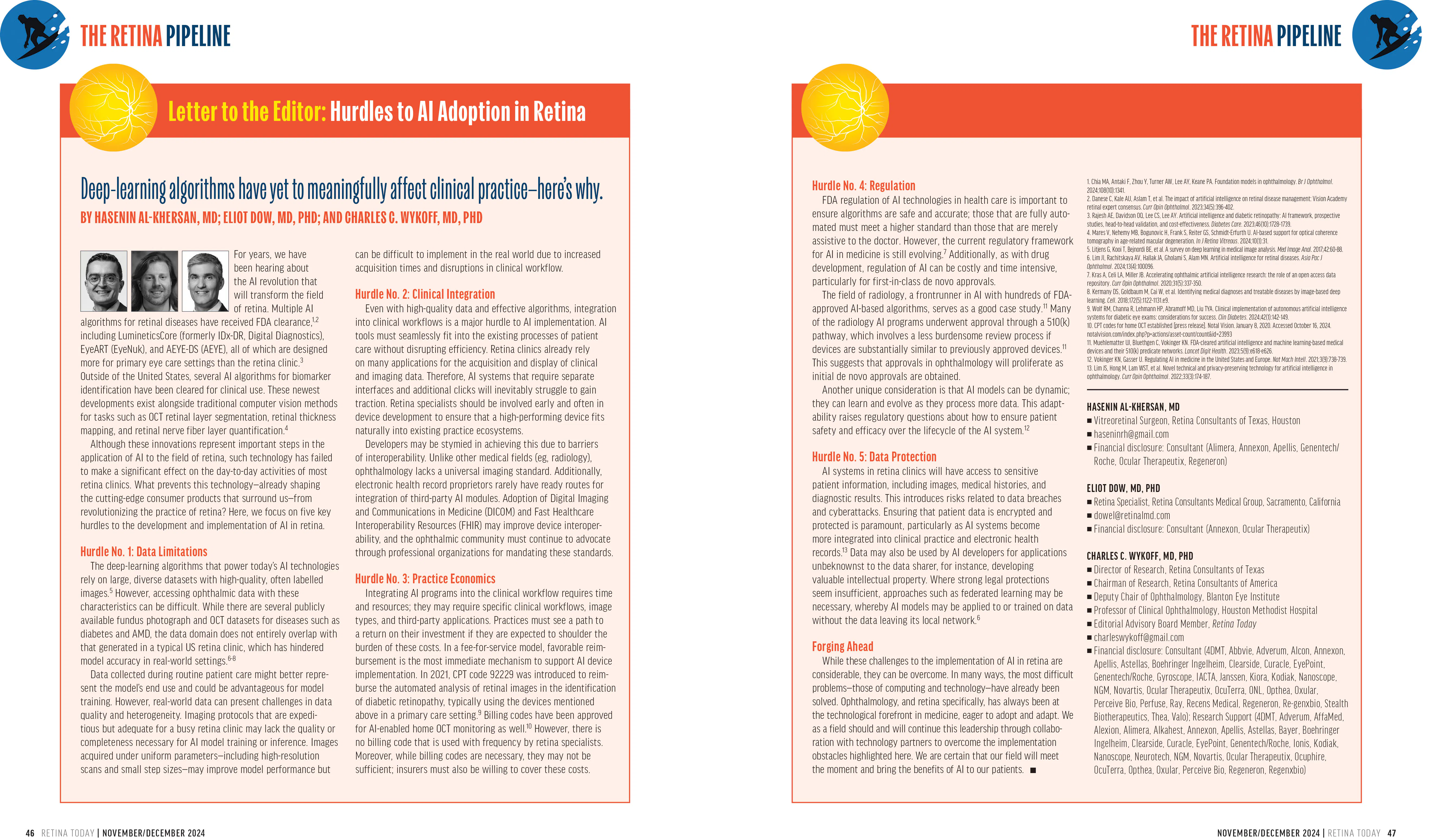 Letter to the Editor: Hurdles to AI Adoption in Retina - Retina Today