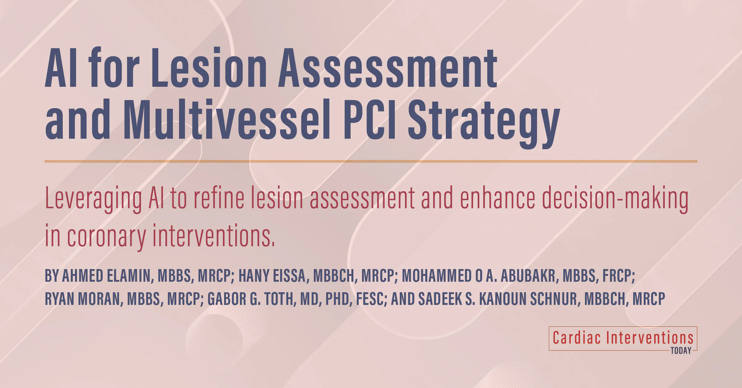 AI for Lesion Assessment and Multivessel PCI Strategy - Cardiac ...