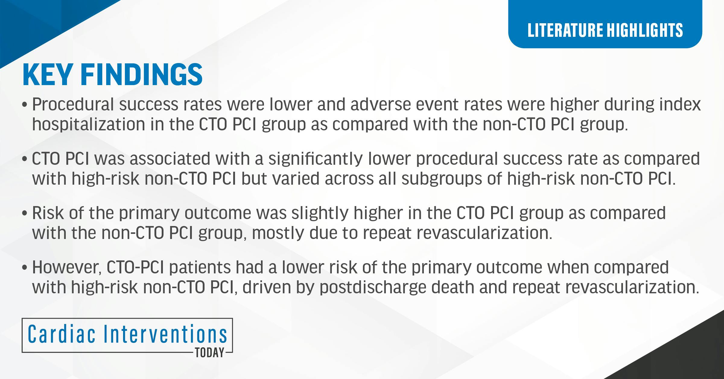 Study Examines In-Hospital and Long-Term Outcomes of CTO PCI and High ...