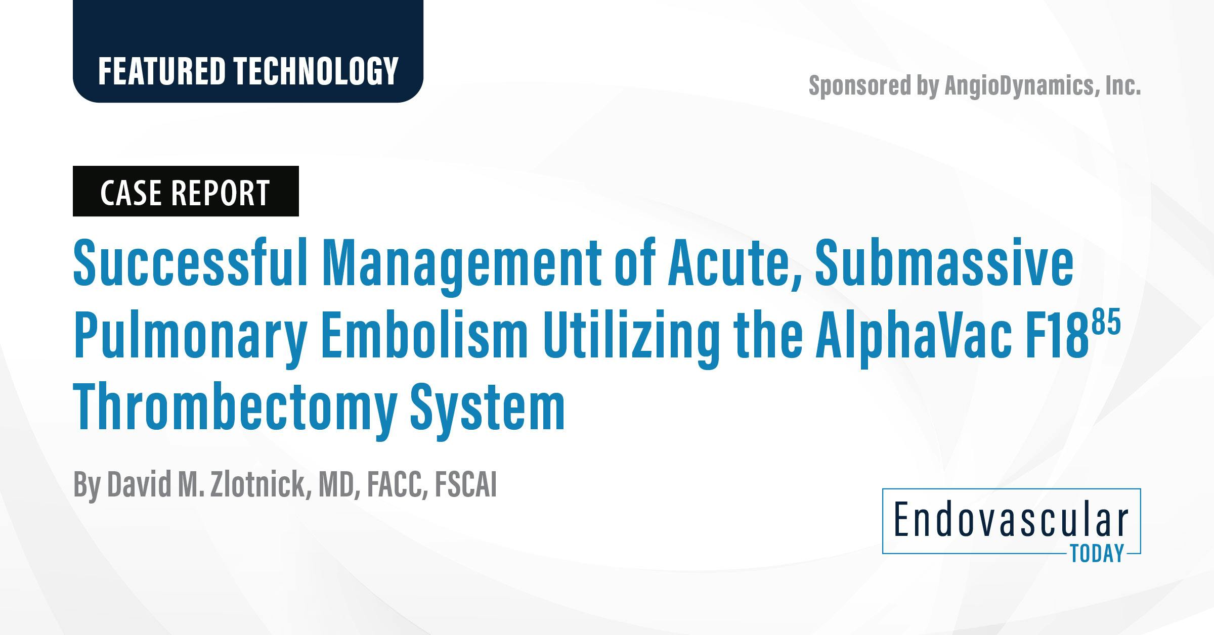 Case Report: Successful Management of Acute, Submassive Pulmonary ...