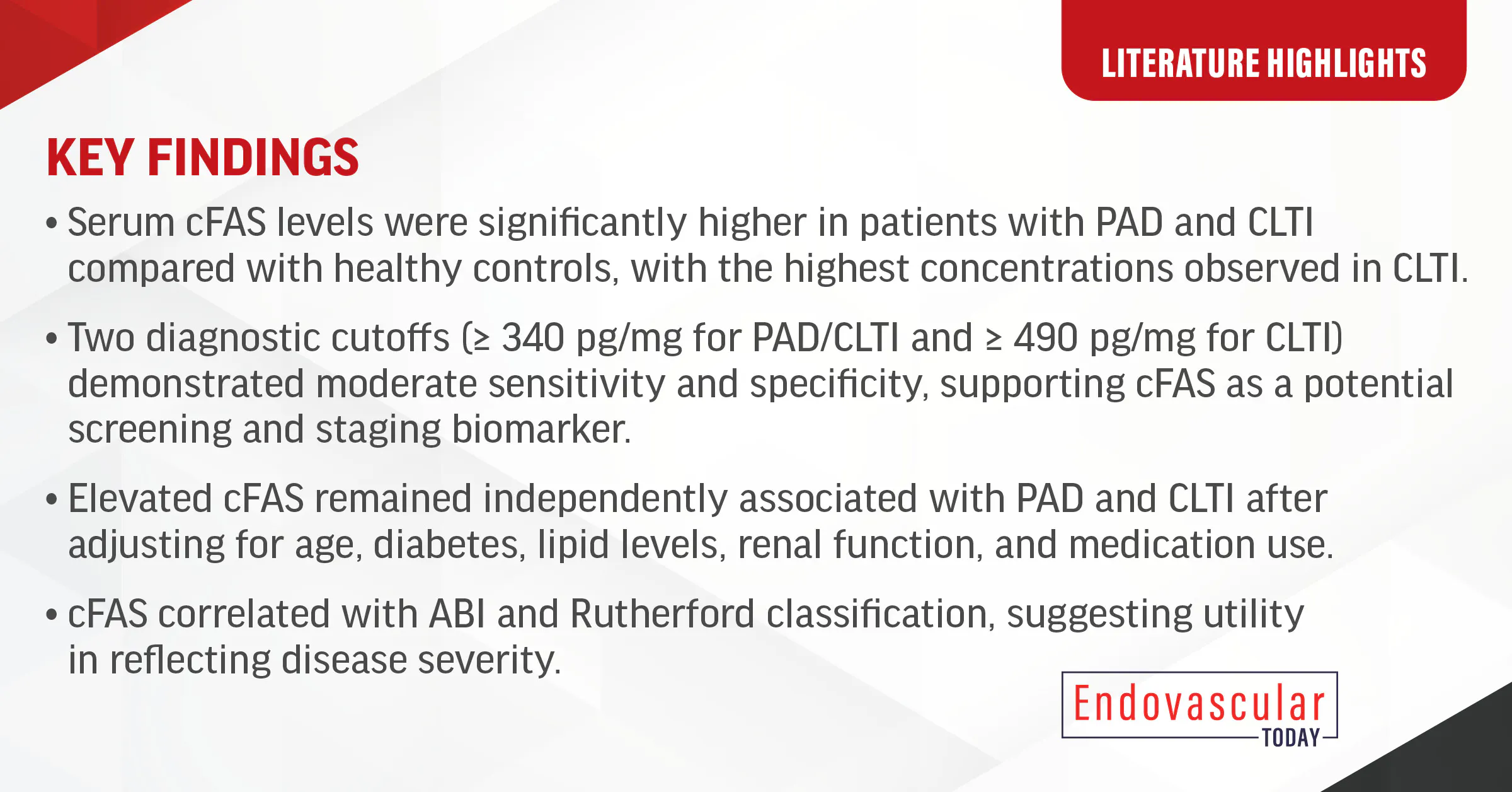 Serum cFAS Shows Promise as a Diagnostic Marker in PAD and CLTI ...